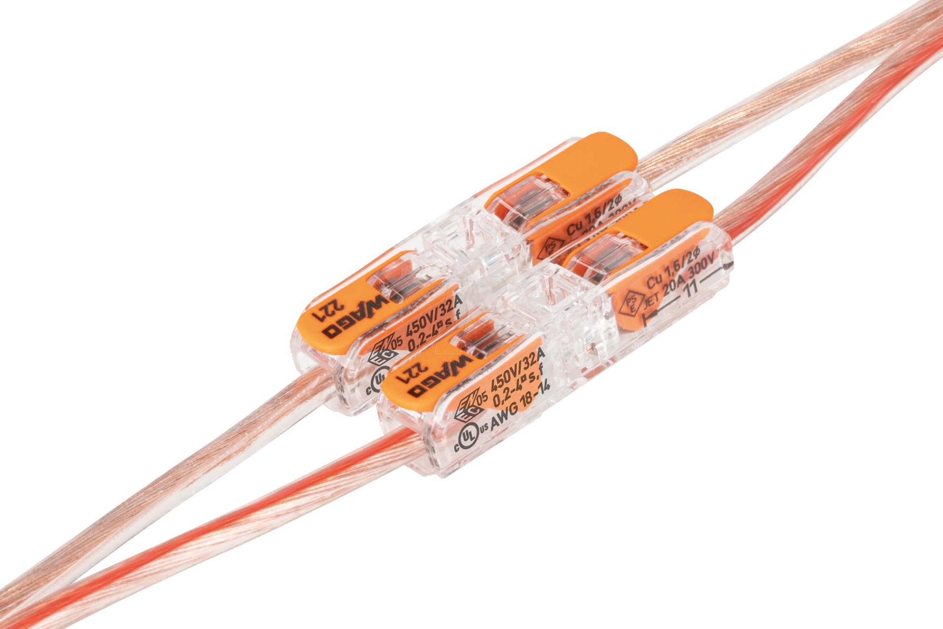 WAGO 221-2411直型雙向電線快速接頭 — 泉昱電業QUAN-YU